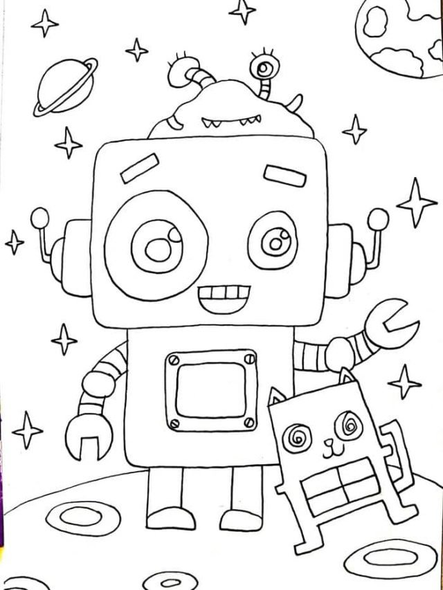 Tổng hợp những hình ảnh tranh tô màu robot đơn giản cho bé
